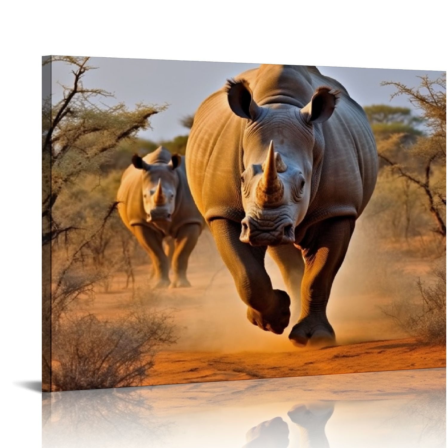 Nawypu Rhino Learning To Fly Canvas Wall Art - Walmart.com