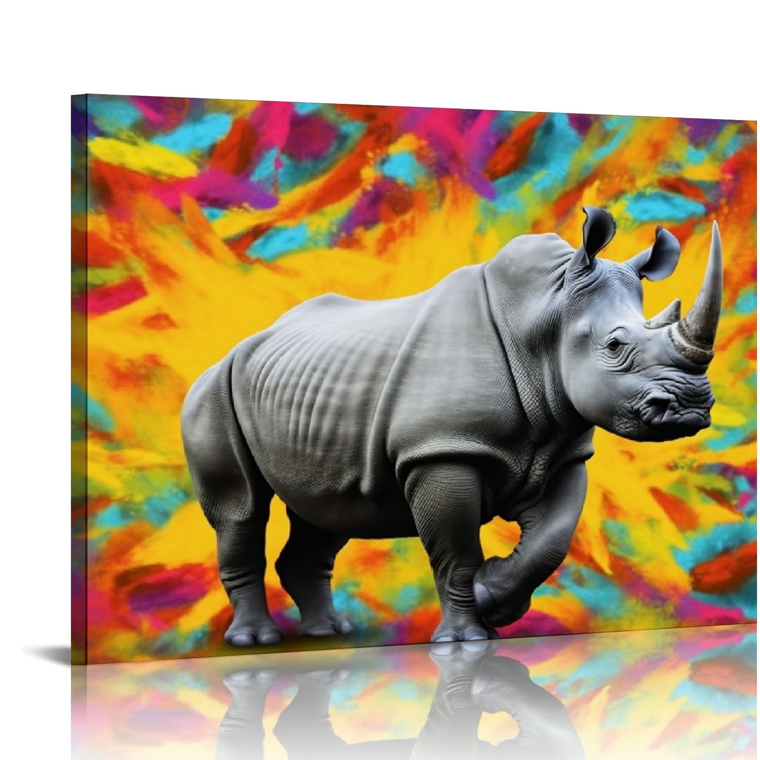Awypu Rhinoceros Print Rhino Watercolor Rhinoceros Wall Art African ...