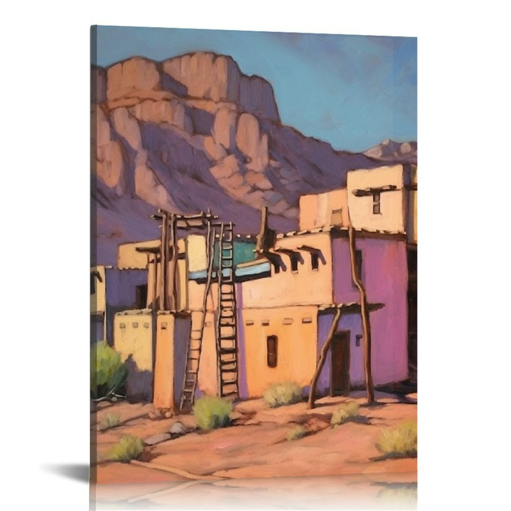Nawypu Rick Kersten's Taos Pueblo Floater Framed Canvas Set, - Walmart.com