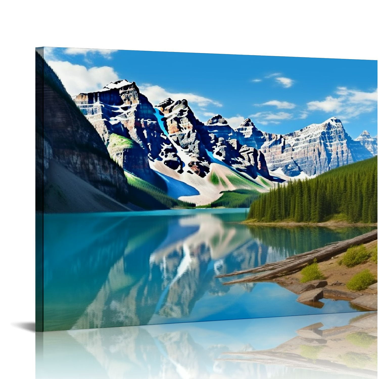 Nawypu -Rocky Mountain Wall Art, Blue Sky Moraine Lake Landscape Banff ...
