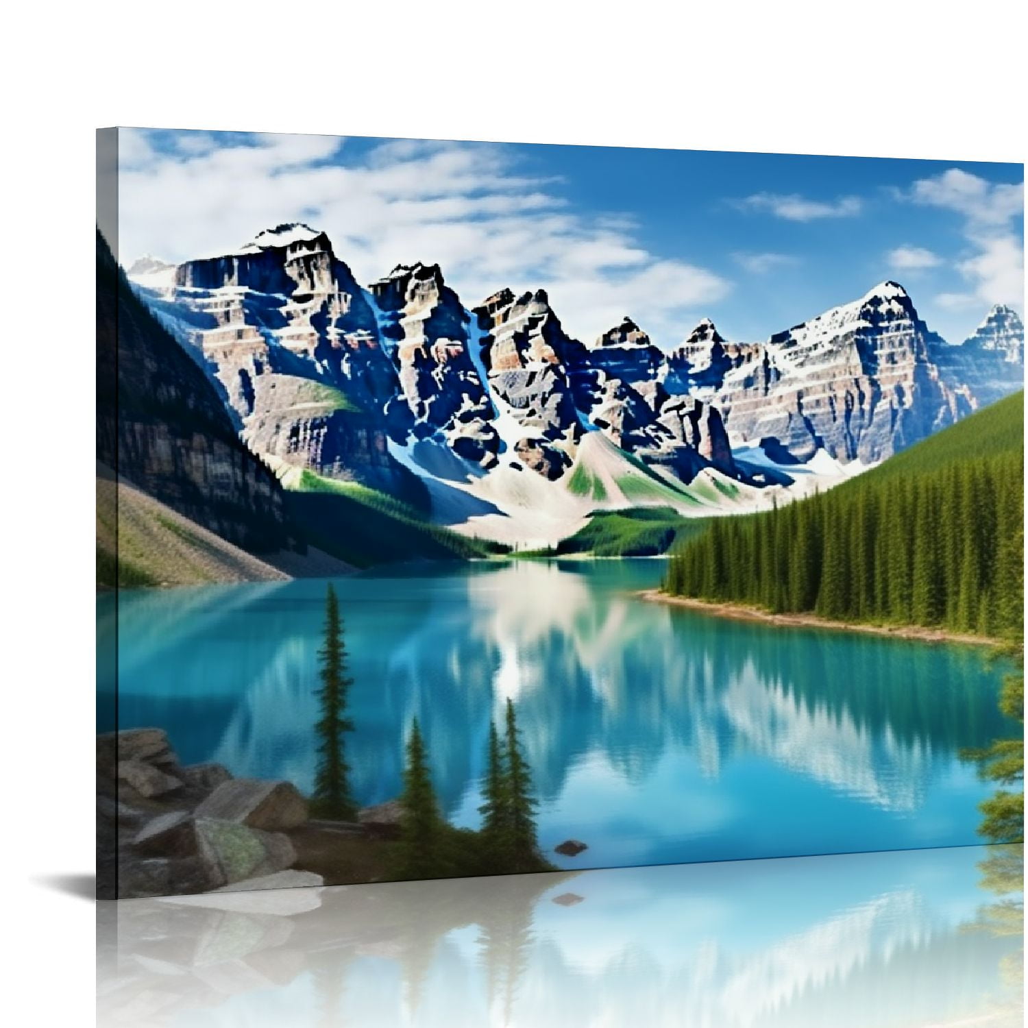 Nawypu -Rocky Mountain Wall Art, Blue Sky Moraine Lake Landscape Banff ...