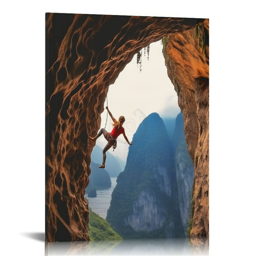 Nawypu Room Decor Posters Rock Climbing Poster Extreme Sports Wall Art ...