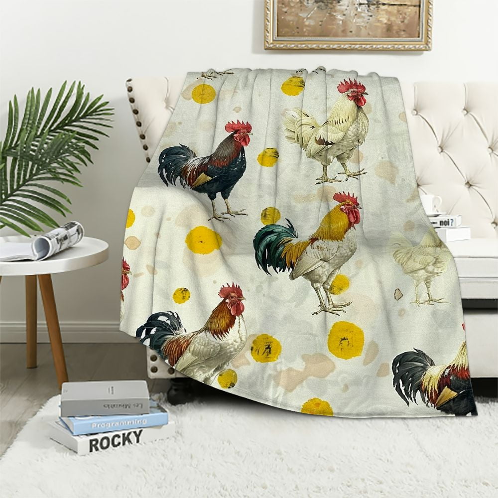 Nawypu Rooster Chicken Blanket Gift for Adults and Kids Family Animal ...