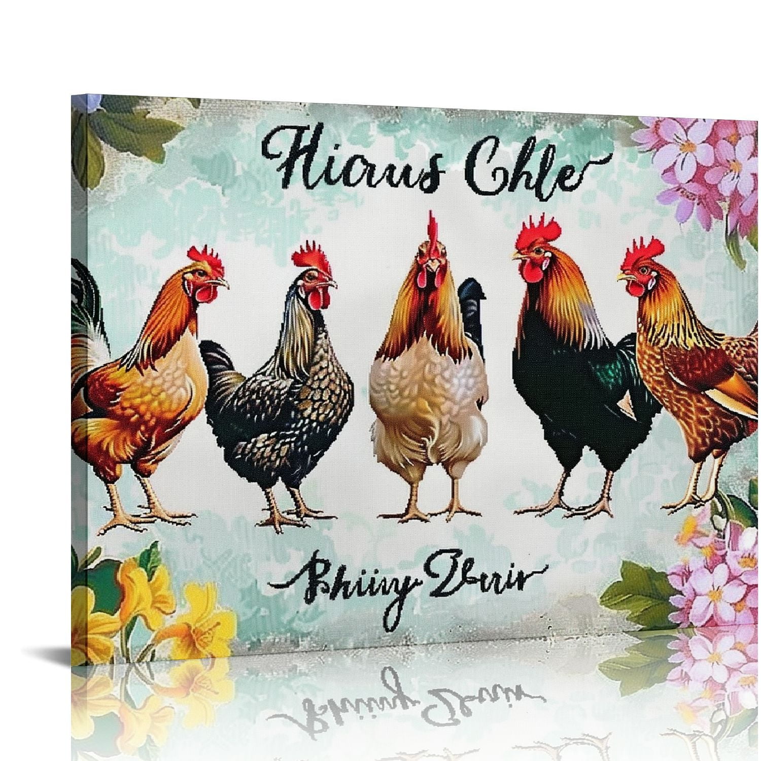 Awypu Rooster Kitchen Decor Wall Art Rustic Farmhouse Chicken Pictures ...