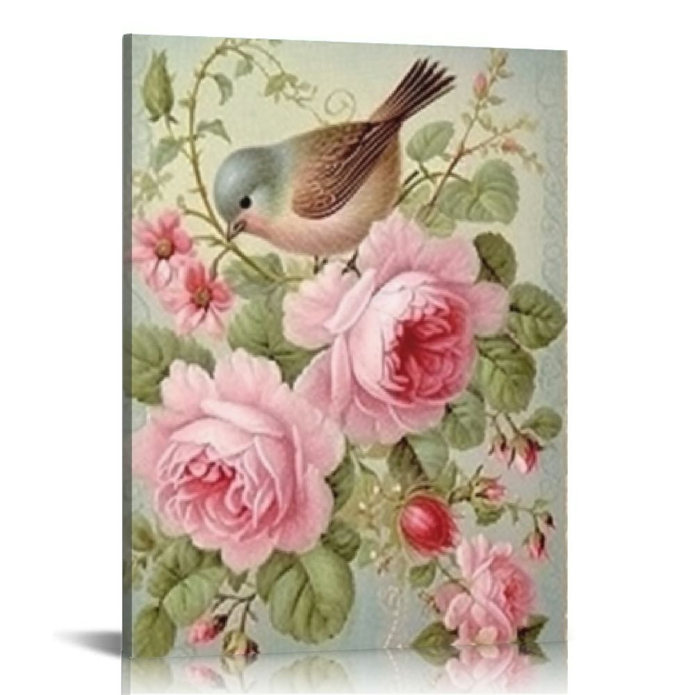 Nawypu Rose Flower Vintage Tin Sign Pastoral Artistic Tin Painting Home ...