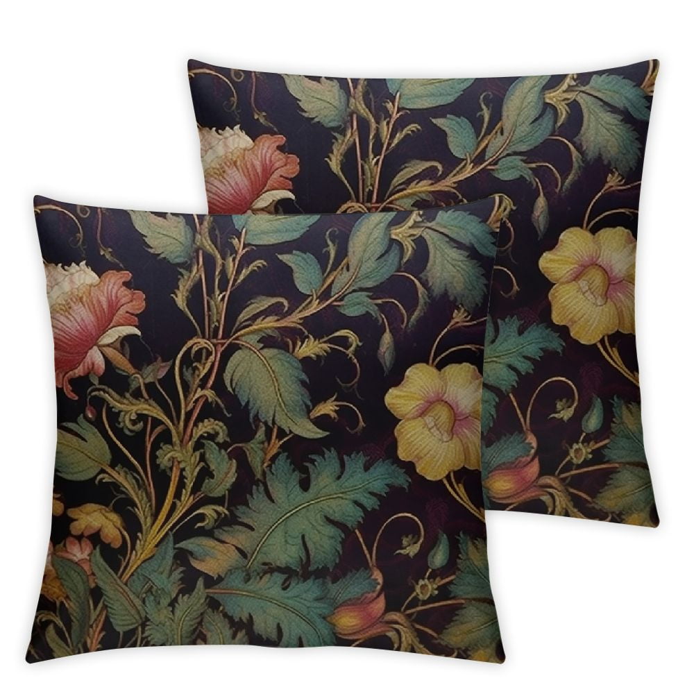 Nawypu Roses And Peonies Throw Pillow Cover Wild Red Roses And Pink