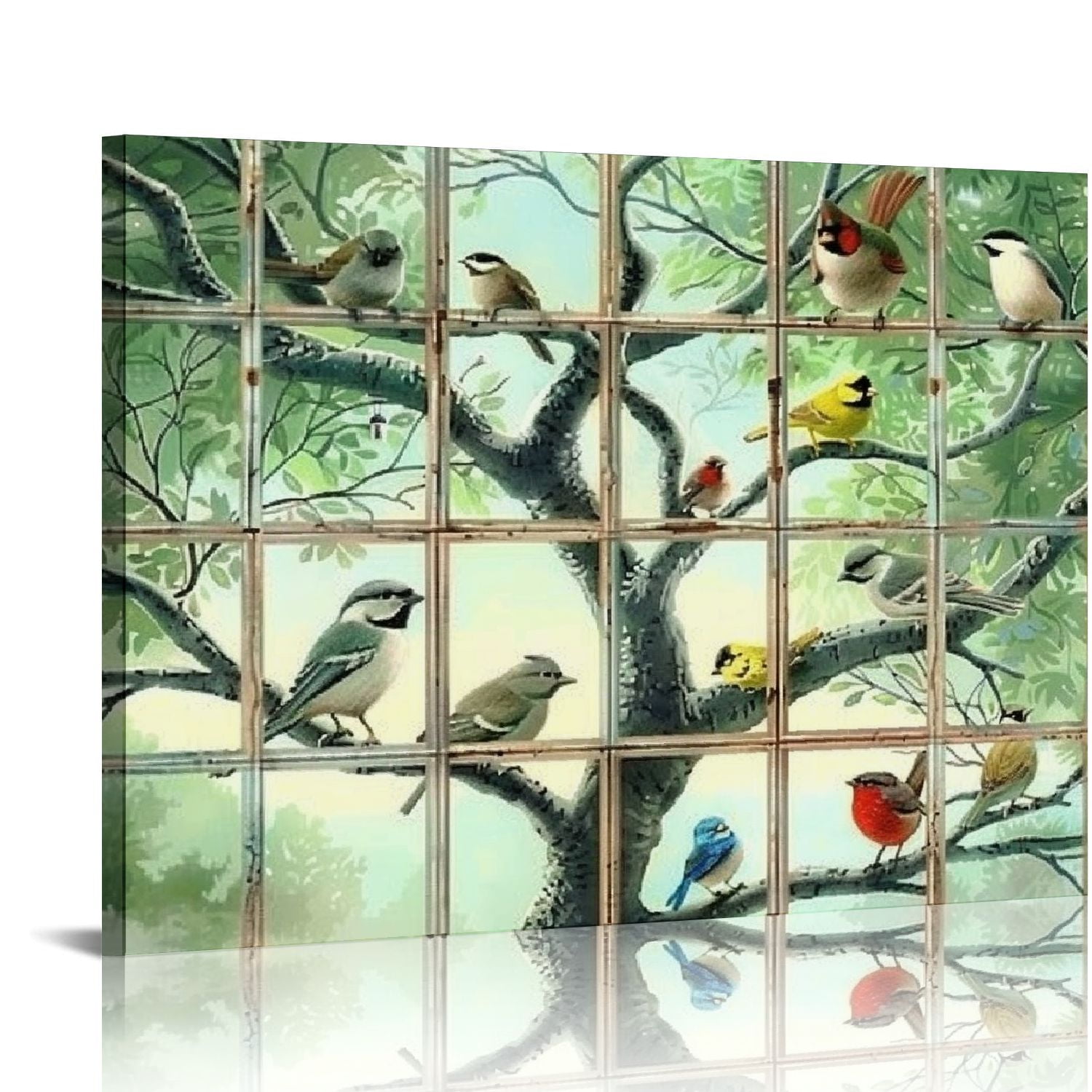 Nawypu Rustic Birds Wall Art Farmhouse Hummingbirds on Branch Pictures ...