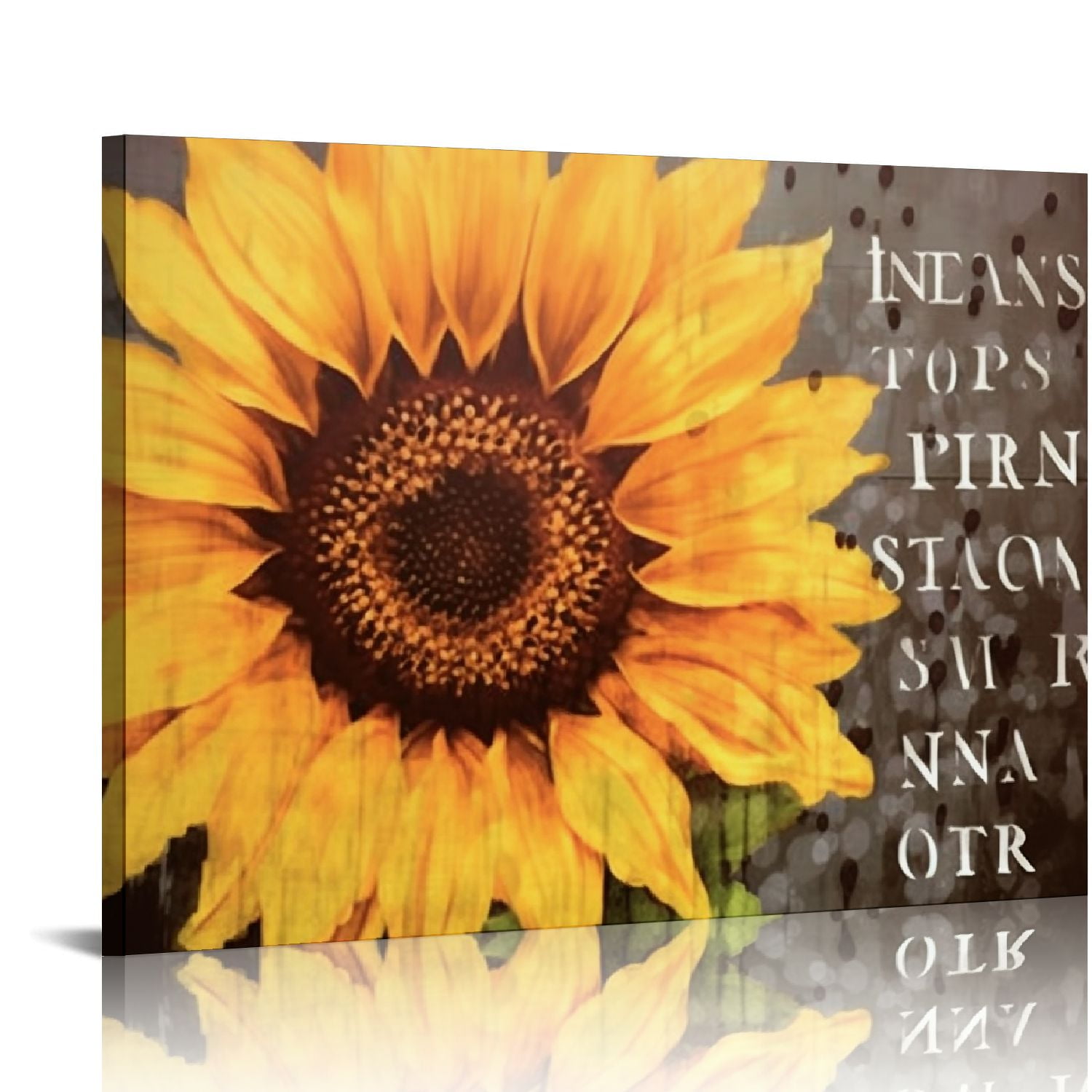 Nawypu Rustic Sunflower Wall Art Sunflower Butterfly Quetes Canvas ...