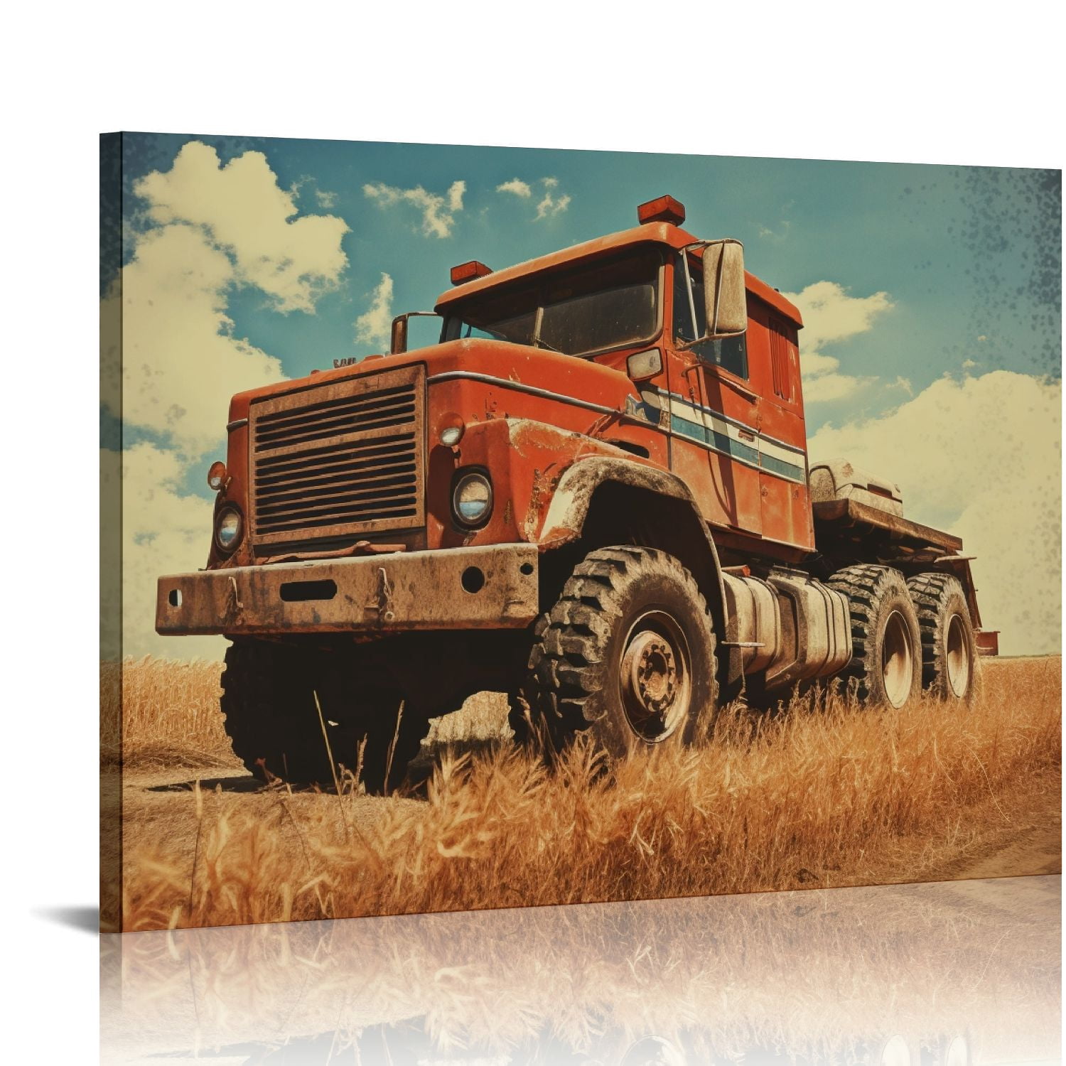 Nawypu Rusty Car Canvas Wall Art: Old Truck Pictures Paintings Print on ...