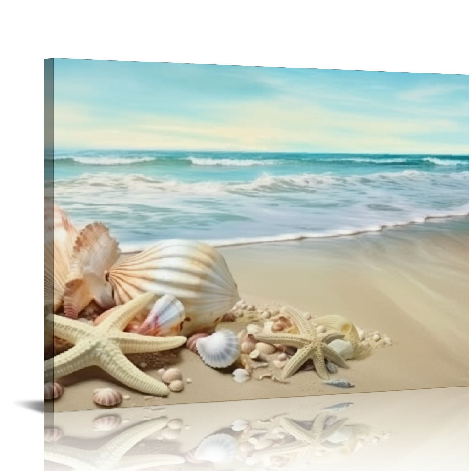 Nawypu S73950 Beach Picture Decor Ocean Painting Canvas Wall Art Prints ...
