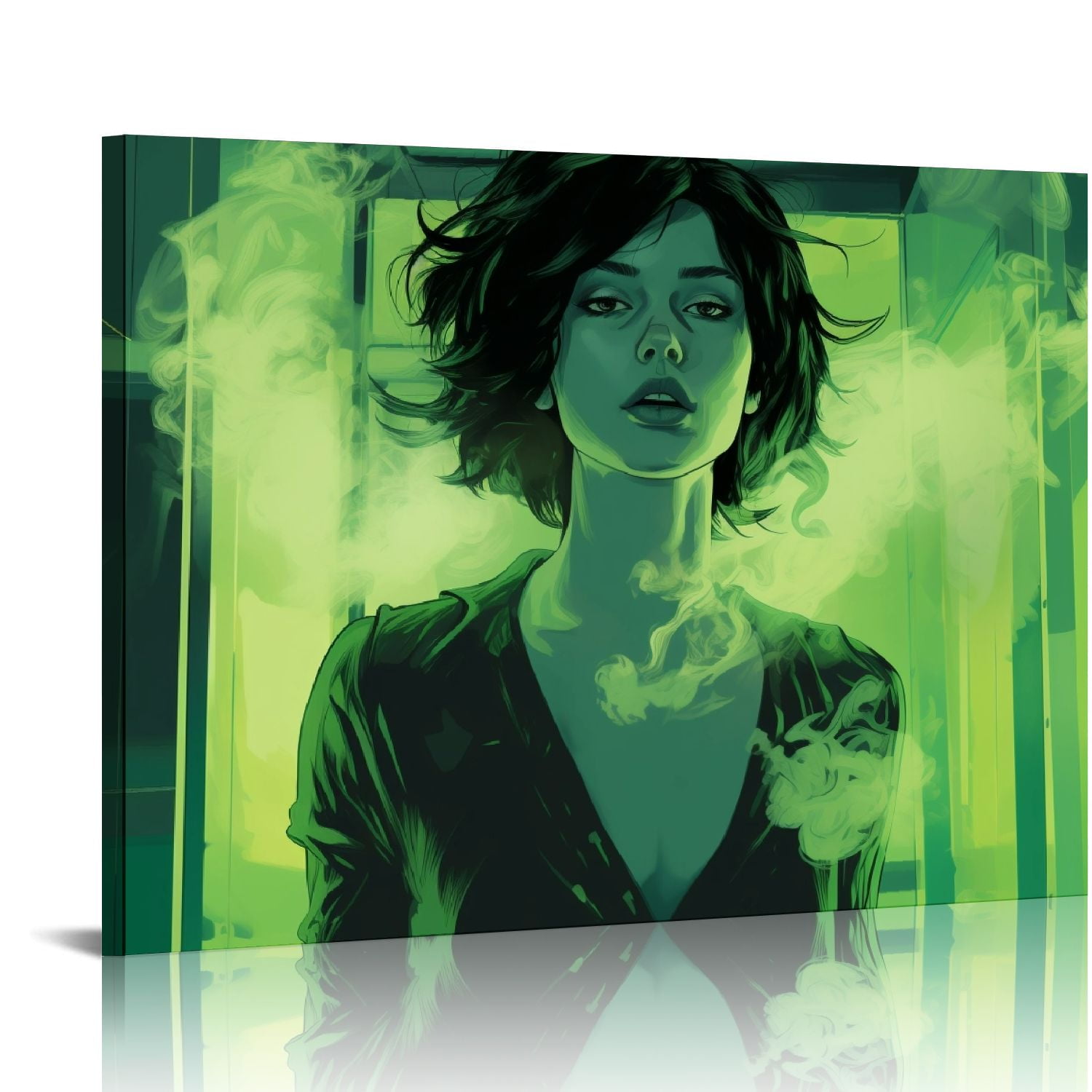 Awypu SMOKE WEED WALL ART Marijuana Leaf Plant Get High Cigar Canvas ...