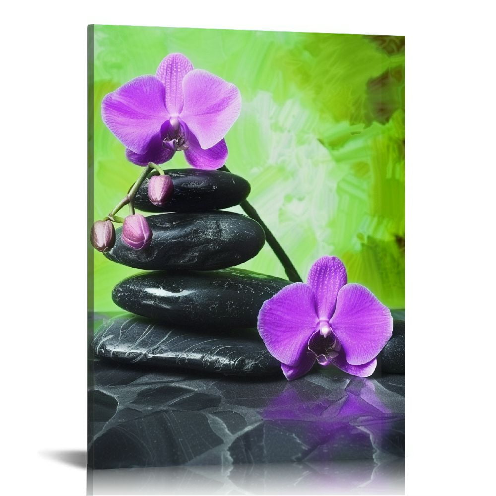 Nawypu SPA Stone Zen Wall Art - Green Bamboo Picture Prints Canvas ...