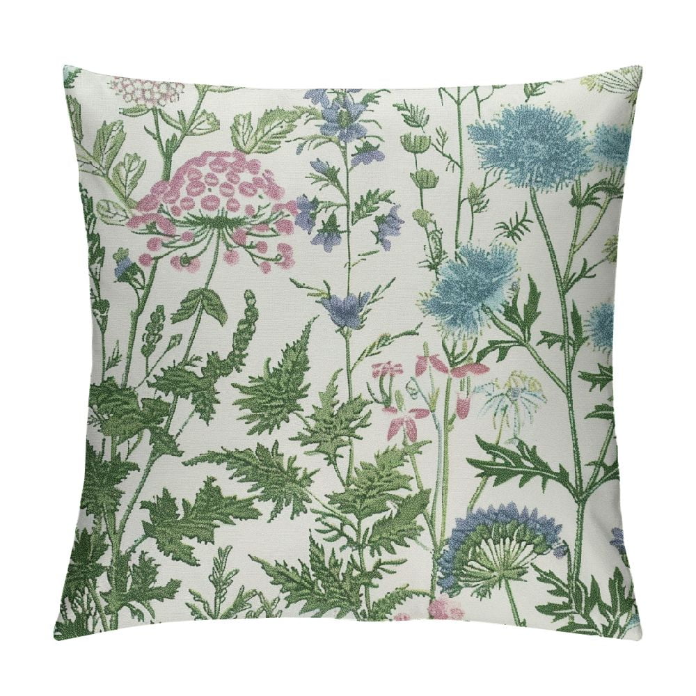 Nawypu Sage Green Floral Pillow Covers 20x20 Inch Spring Summer Wild ...