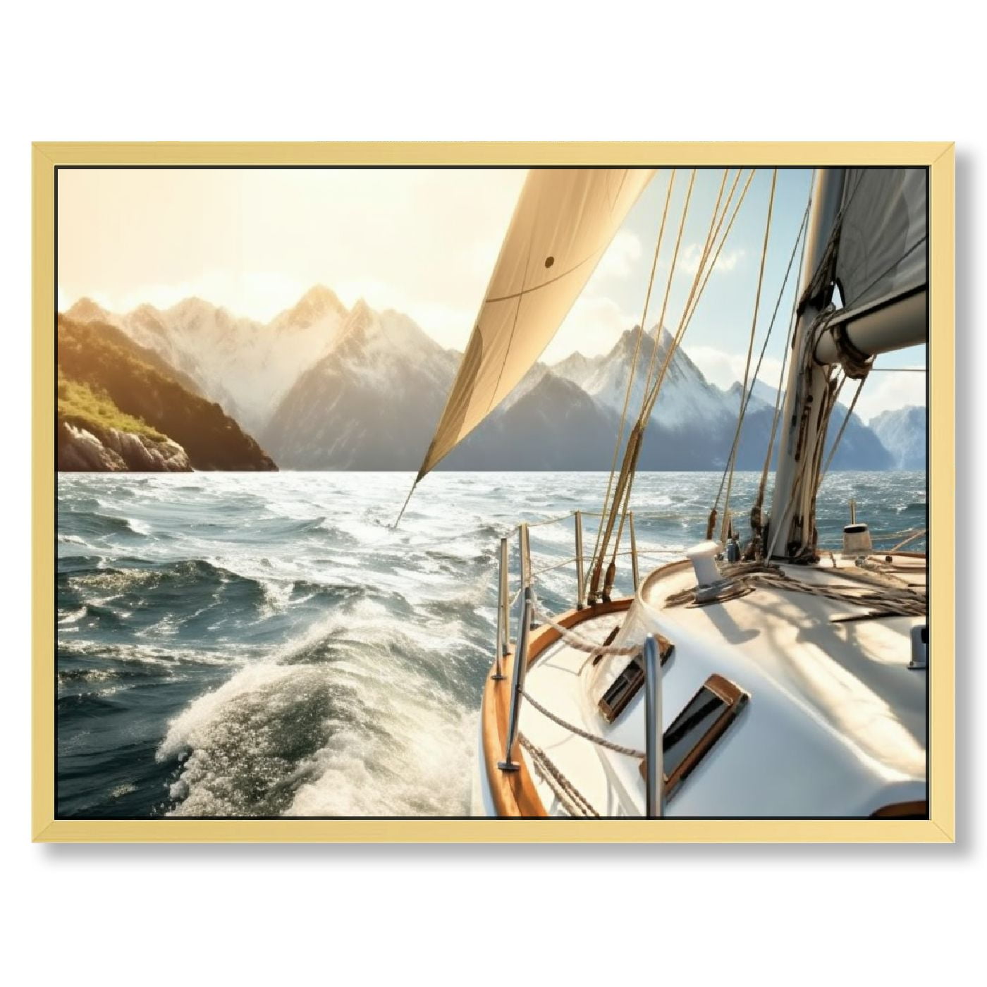 Nawypu Sailboat Picture Seascape Wall Art: Nautical Artwork Print on ...