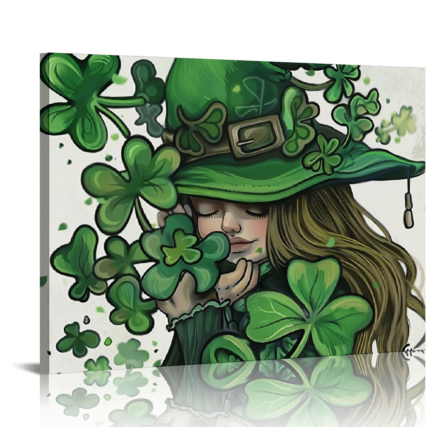 Nawypu Saint Patrick's Day Wall Art Decor,Lucky Shamrock Wall Print ...