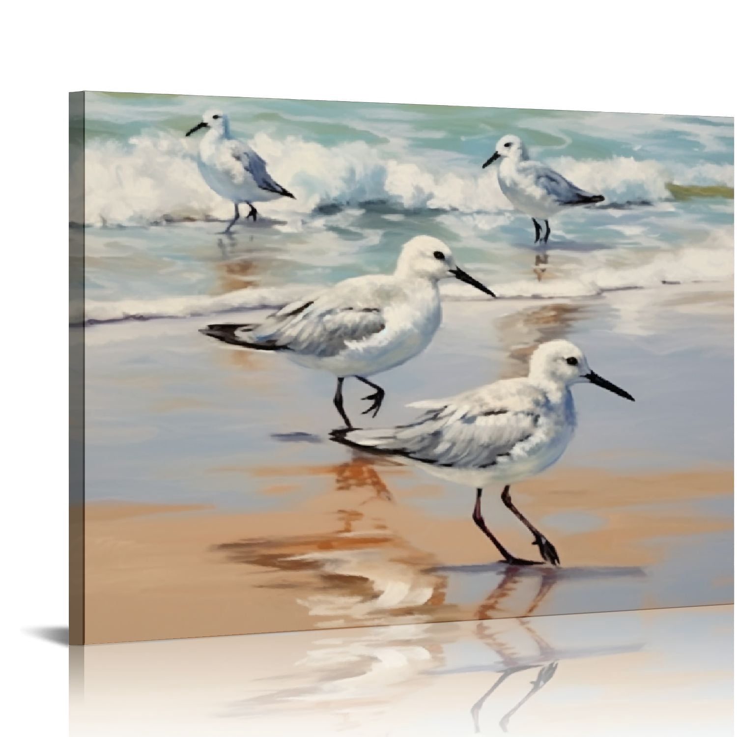 Nawypu Sandpiper Beach I Amber Canvas Wall Decor for Living Room ...