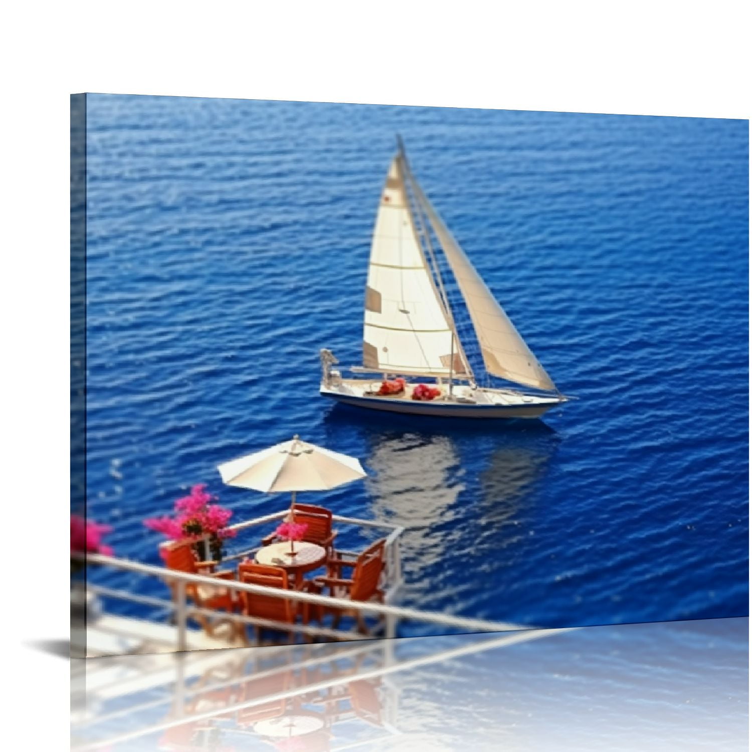 Nawypu Santorini Greece Canvas Wall Art, Nature Landscape Pictures ...