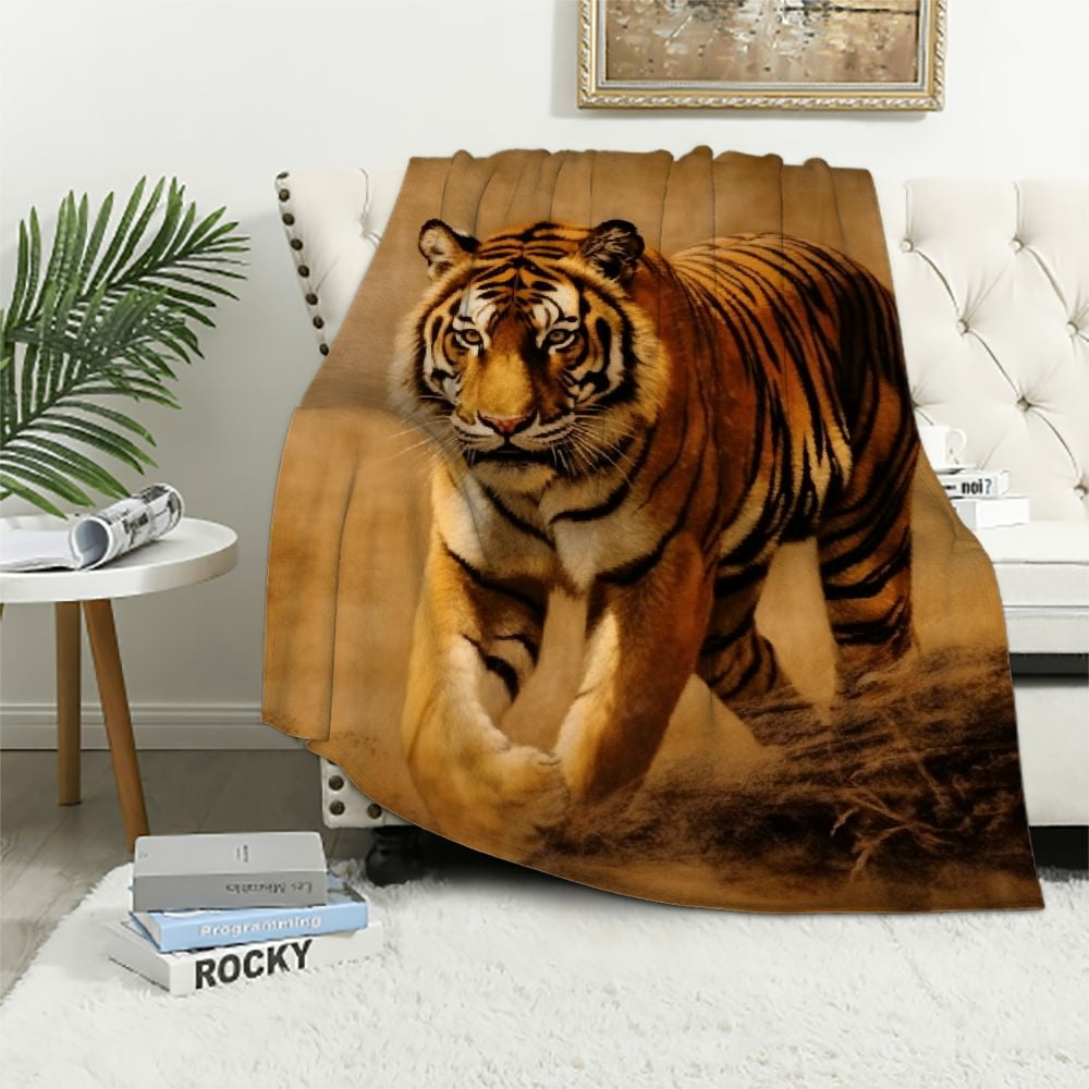 Nawypu Savanna Tiger Oversized Raschel Throw Blanket - Walmart.com