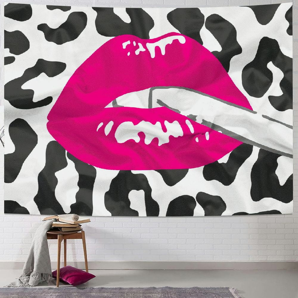 Nawypu Savannah Tapestry, Leopard Cheetah Animal Print Kiss Shape ...