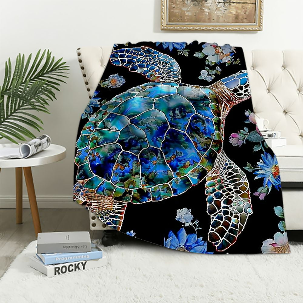 Nawypu Sea Turtle Blanket for Girls Women Super Soft Cozy Warm Ocean ...