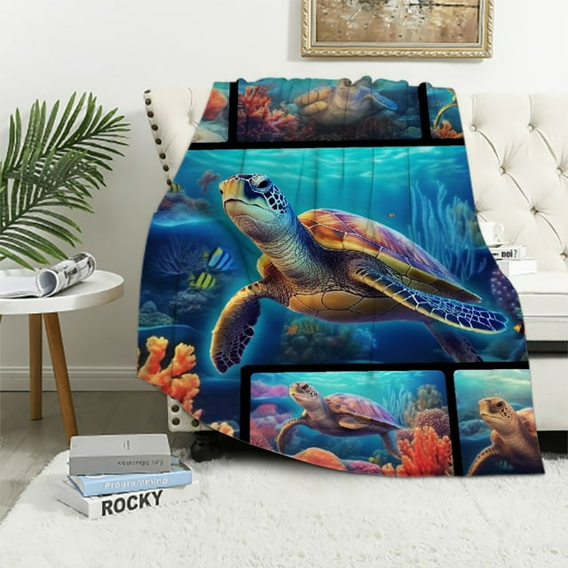 Nawypu Sea Turtle Gifts for Turtle Lovers Blanket Sea Turtle Gifts for ...