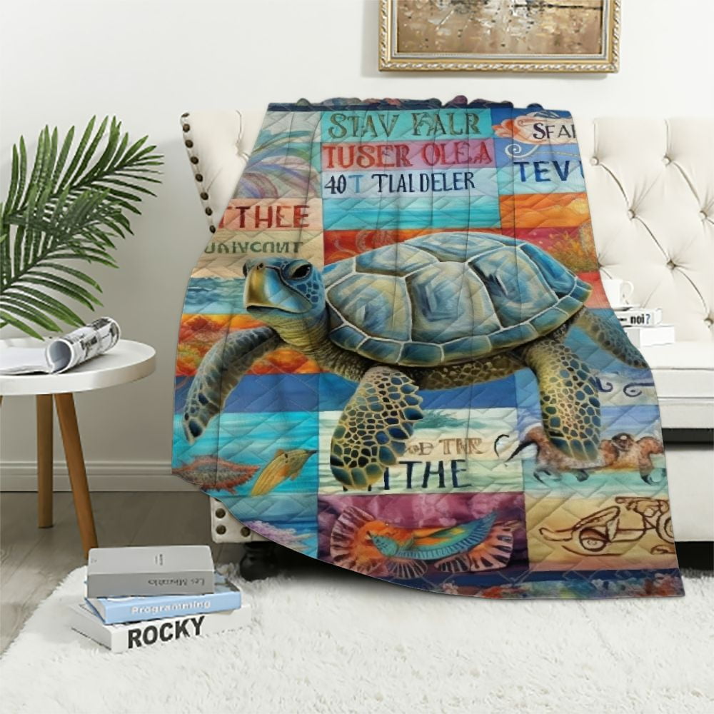 Nawypu Sea Turtle Throw Blanket Turtle Gifts for Turtle Lovers Warm ...