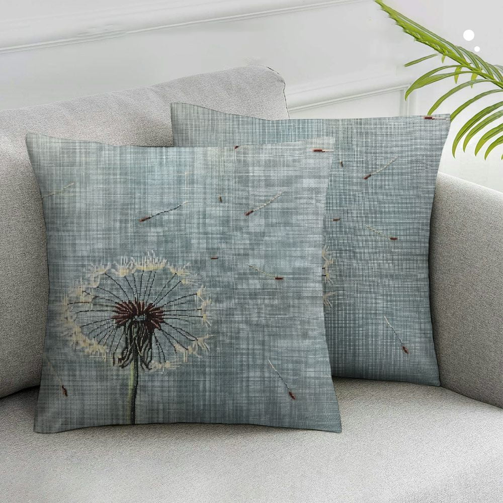 JEUXUS Set of 2 Decorative Throw Pillow Cover Gray Grey Floral Flower ...
