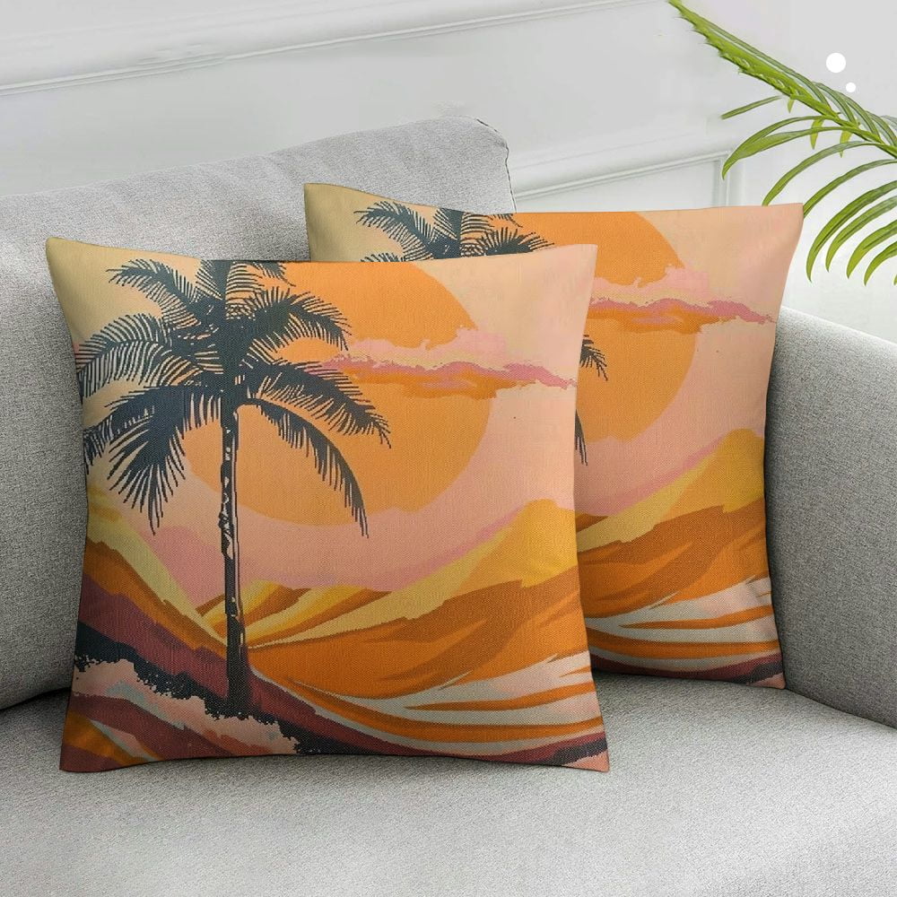 Nawypu Set of 2 Modern Tropical Leaves Pillow Covers, Minimalist ...