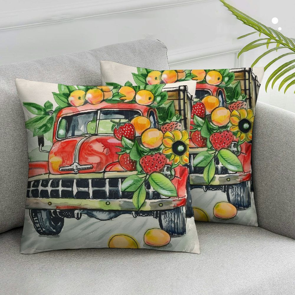Nawypu Set of 2 Summer Pillow Covers Beige Buffalo Plaid Gnone ...