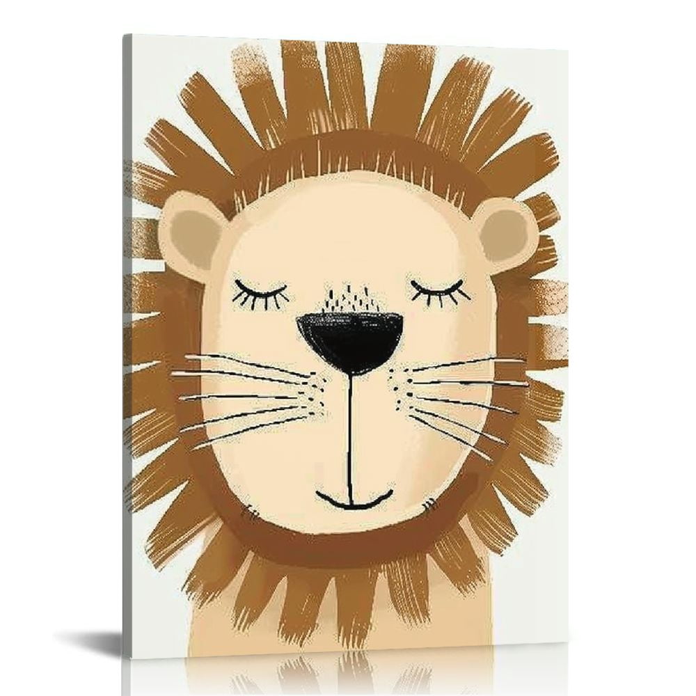 Nawypu Set of 6 Safari cartoon animal wall prints, Pieces Of Lion,Tiger ...