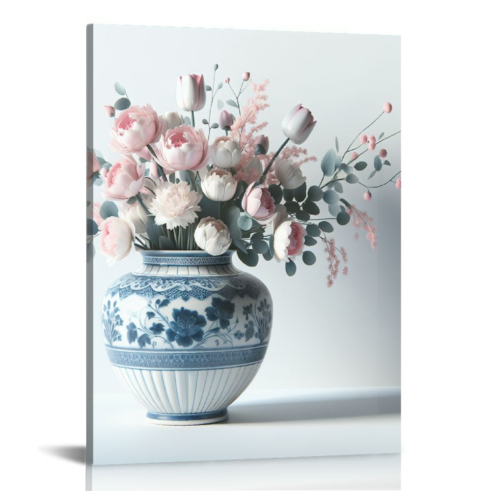 Nawypu /Set Canvas Prints Chinese Blue and White Porcelain Vase Canvas ...