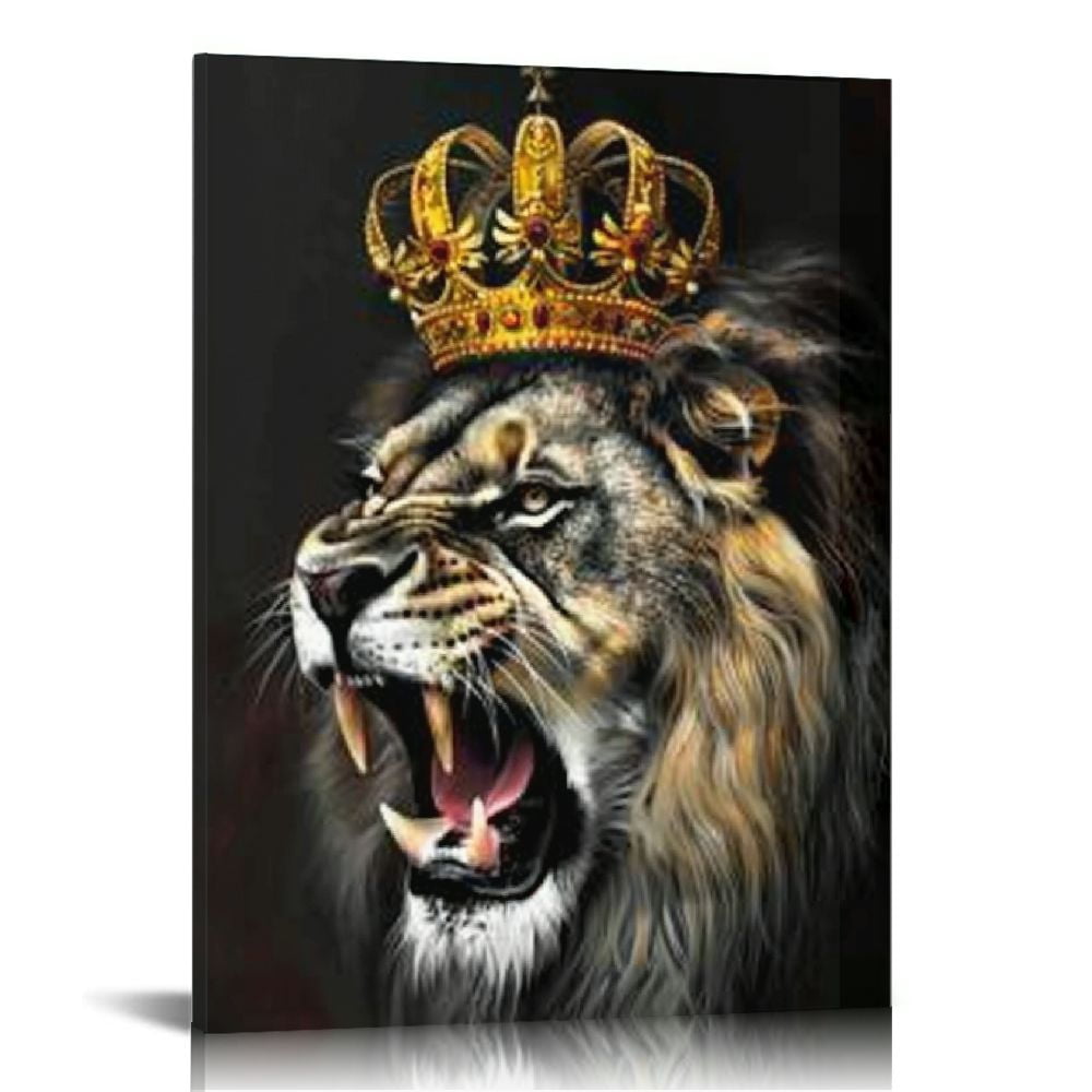 Nawypu Set Lion Couple Canvas Wall Art Black and White Lion and Lioness ...