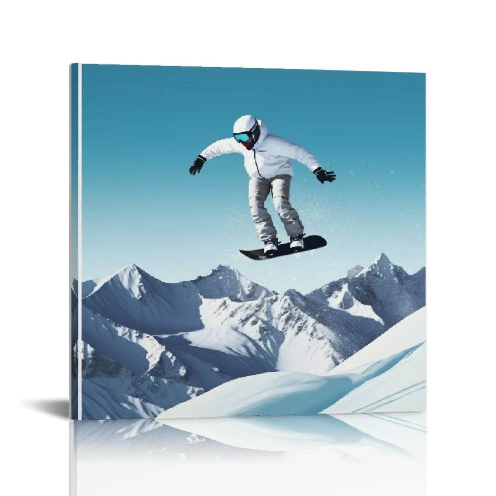 Nawypu Set Snowboard Winter Sports Canvas Wall Art Modern Snow Mountain ...