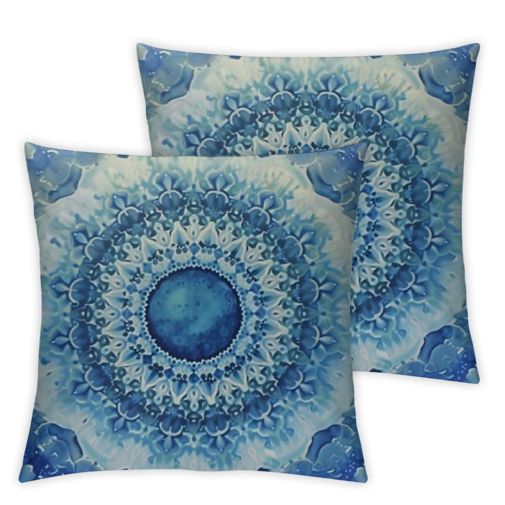 Nawypu Set of 2 Retro Floral Mandala Compass Medallion Bohemian Pillow ...