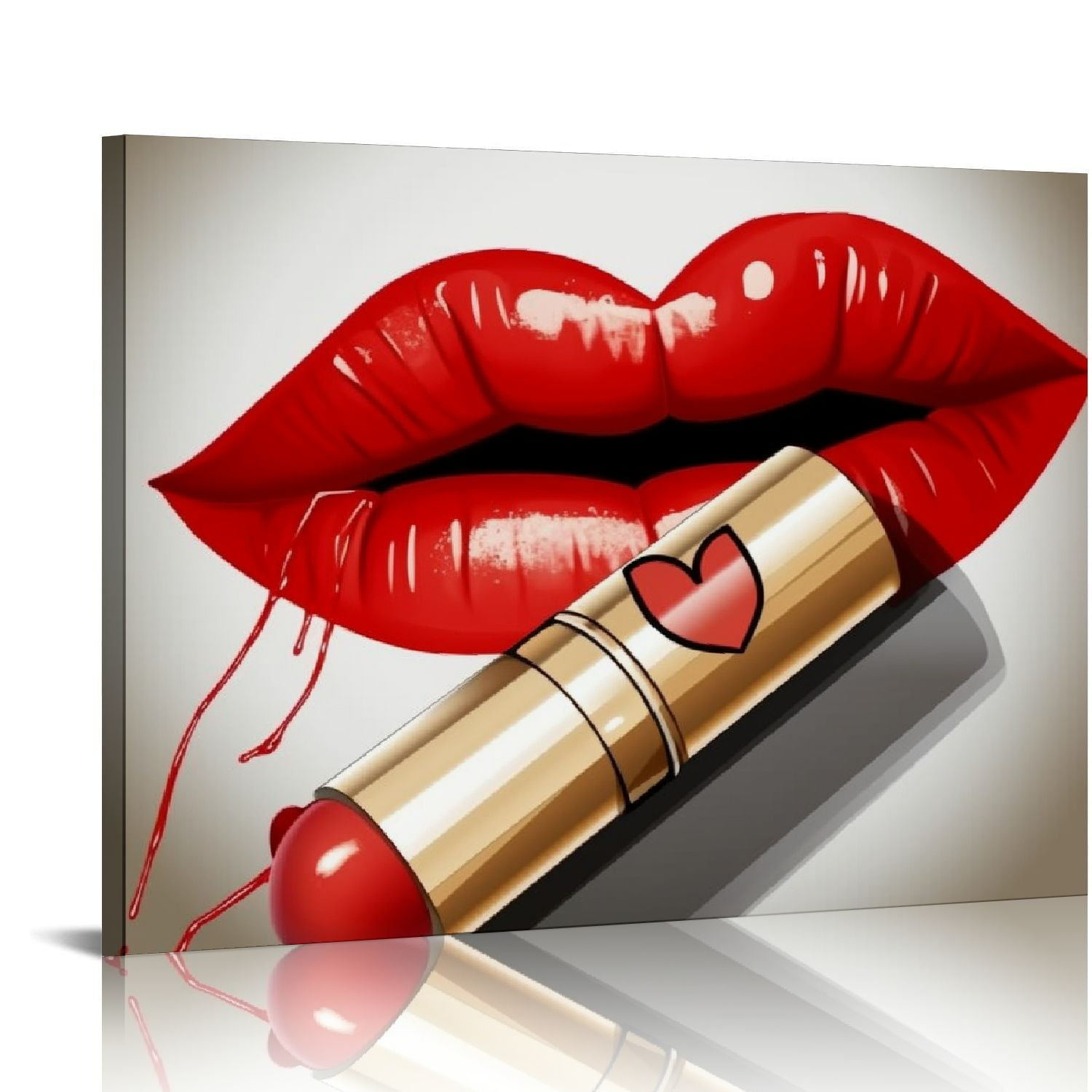 Nawypu Sexy Lips Red Lipstick Modern Fashion Wall Art Ladies Bedroom ...