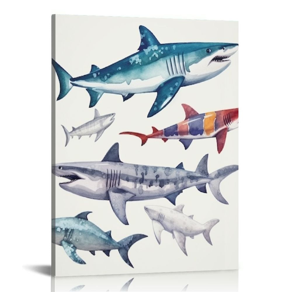 Nawypu Shark Wall Art,Shark Wall Decor,Shark Bathroom Decor,Ocean ...