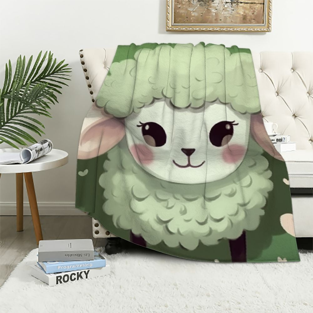 Nawypu Sheep Throw Blanket - Soft, Fuzzy & Warm - Small Blanket for ...