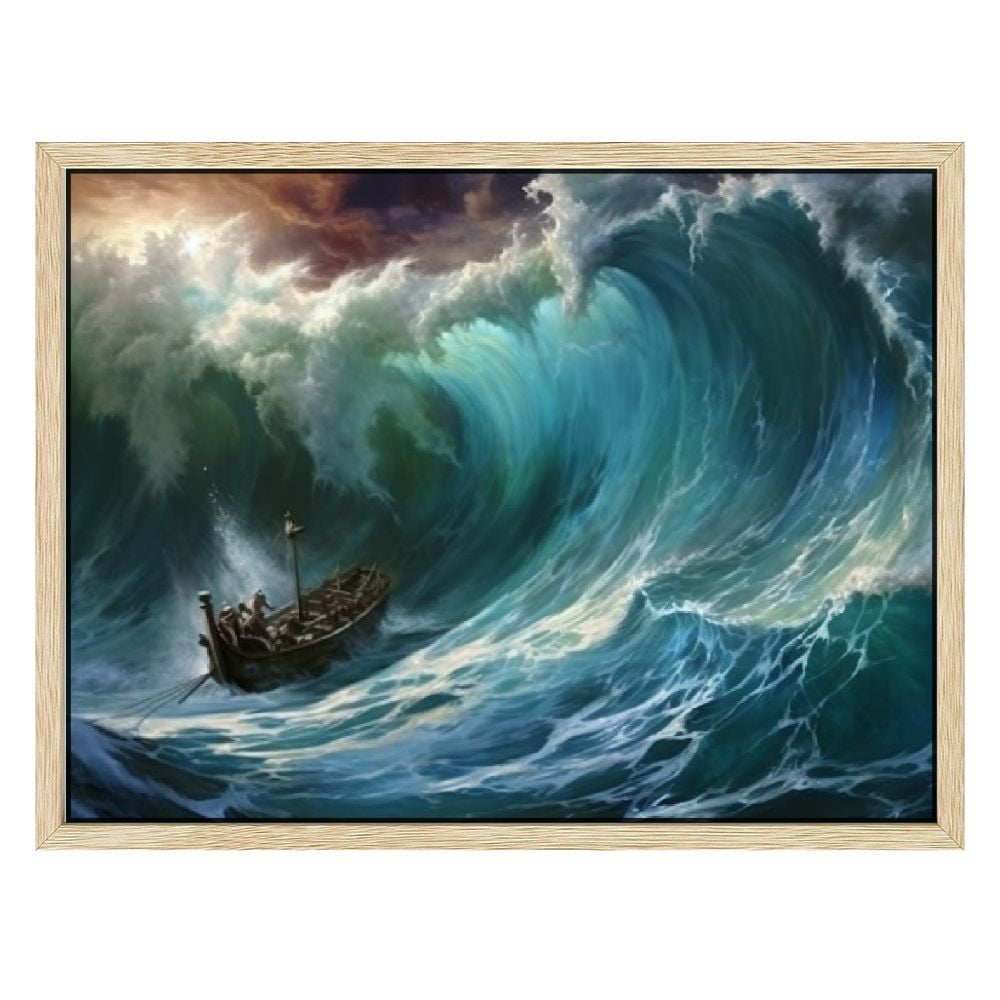 Nawypu Ships in the tsunami of Greek mythology Poster Office Canvas ...