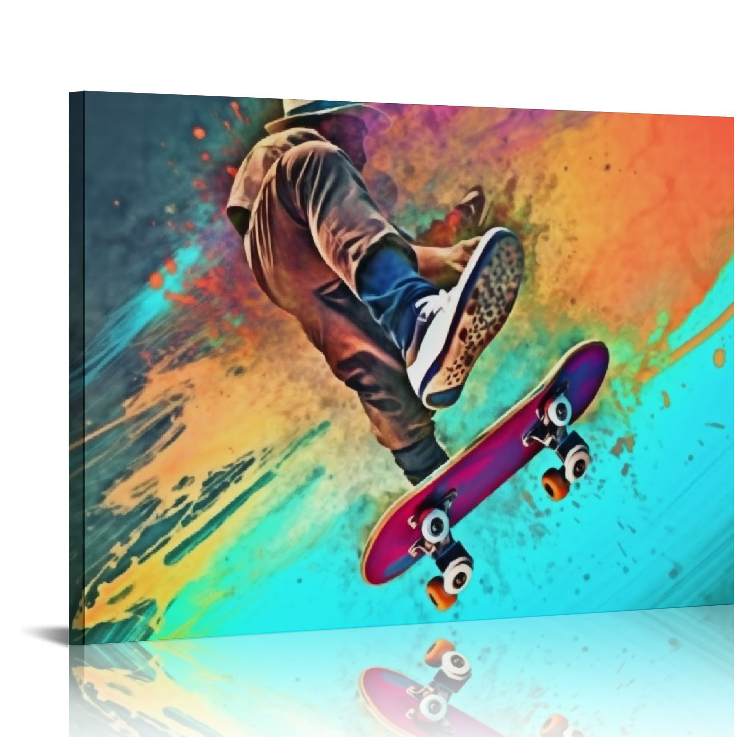 Nawypu Skateboarding Canvas, Skateboarder Wall Art, Skateboarder Print ...