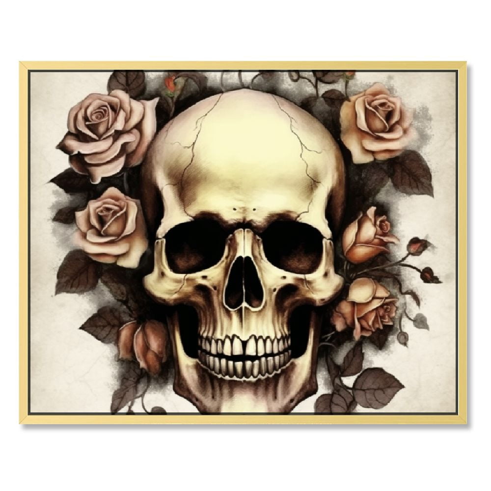 Nawypu Skull Canvas Wall Art Decor Sets Human Skull Head Skeleton with ...