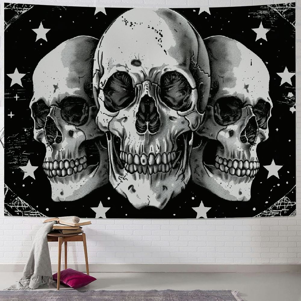 Nawypu Skull Tapestry sun and moon tapestry Skeleton Aesthetic Tapestry ...