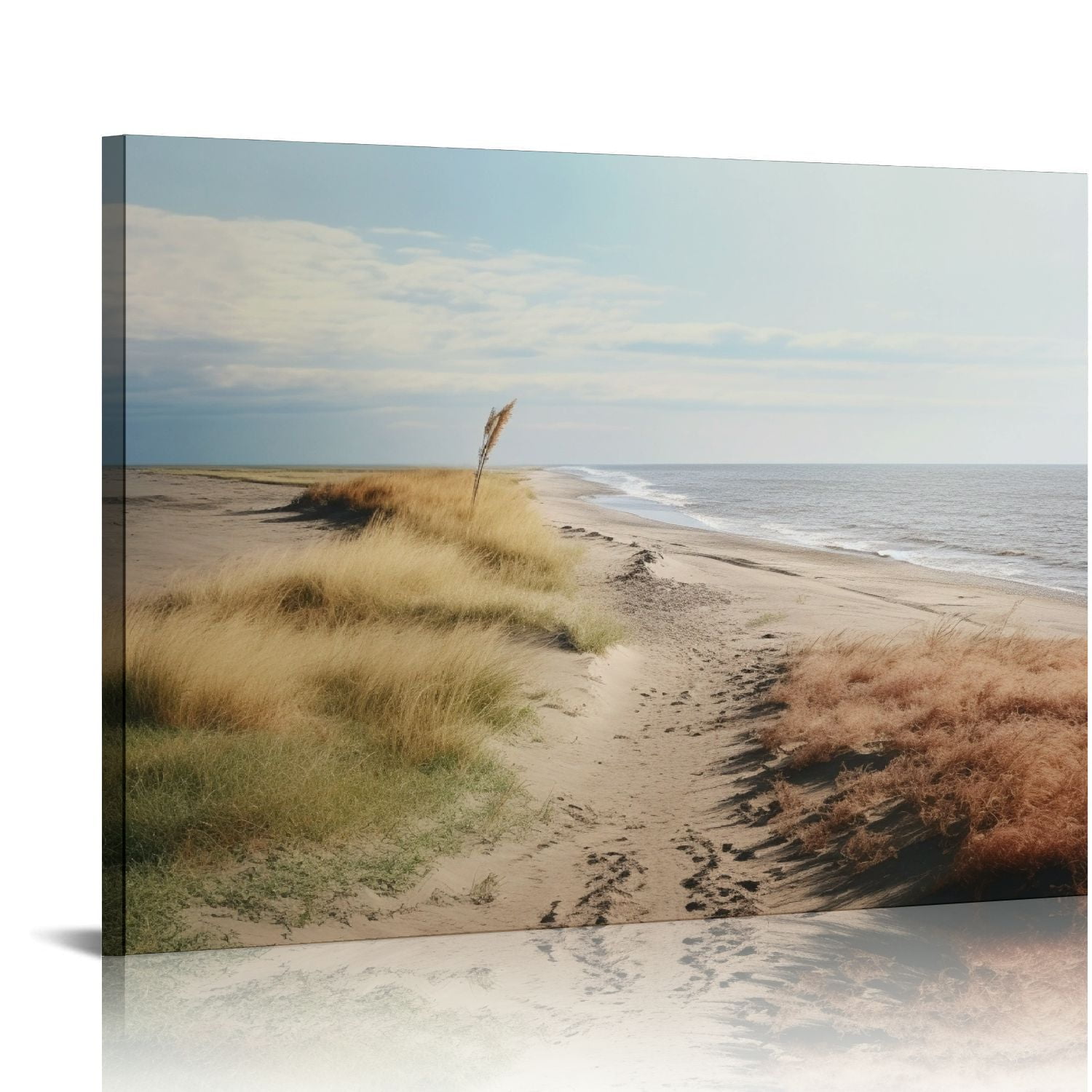 Nawypu Small Beach Scene Bathroom Wall Art Beach Path Coastal Canvas ...