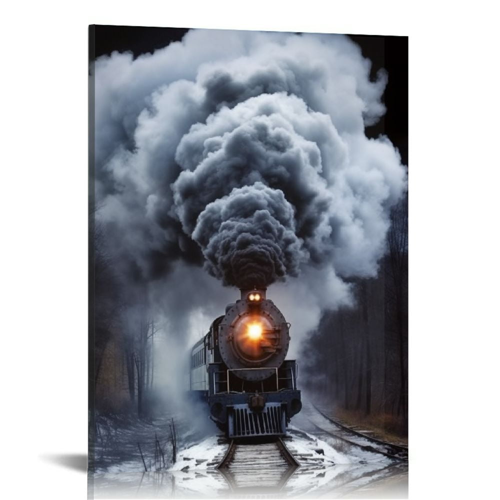 Nawypu Smokey Train Steam Train Roaming on The Tracks Home Decor Poster ...