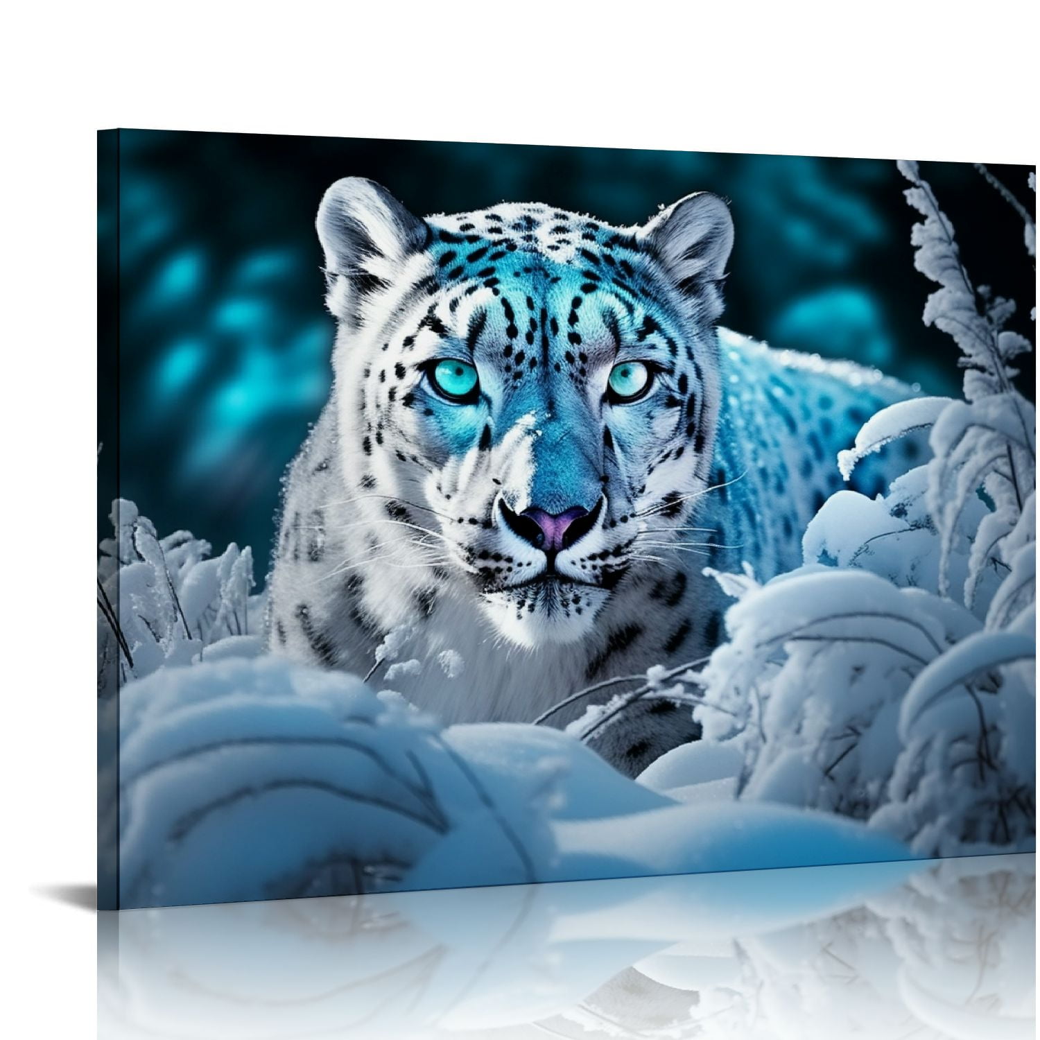 Nawypu Snow leopard Canvas Wall Art-Inner Framed Printed on Canvas ...