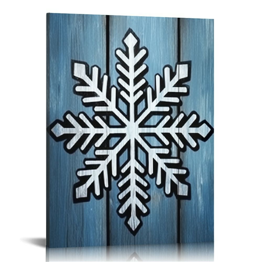Nawypu Snowflake Canvas Wall Art Let It Snow Sign Painting Pictures ...