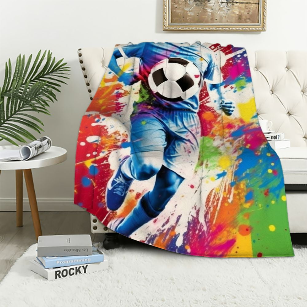 Nawypu Soccer Blanket Fun Sports Ball Super Soft Warm Bed Throw ...