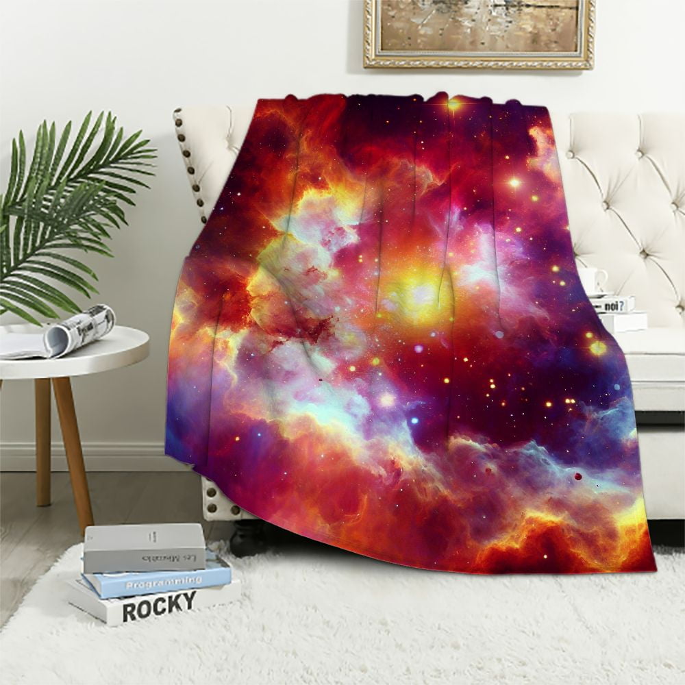 Nawypu Soft Galaxy Blanket Purple Nebula Throw Blanket Universe Small ...