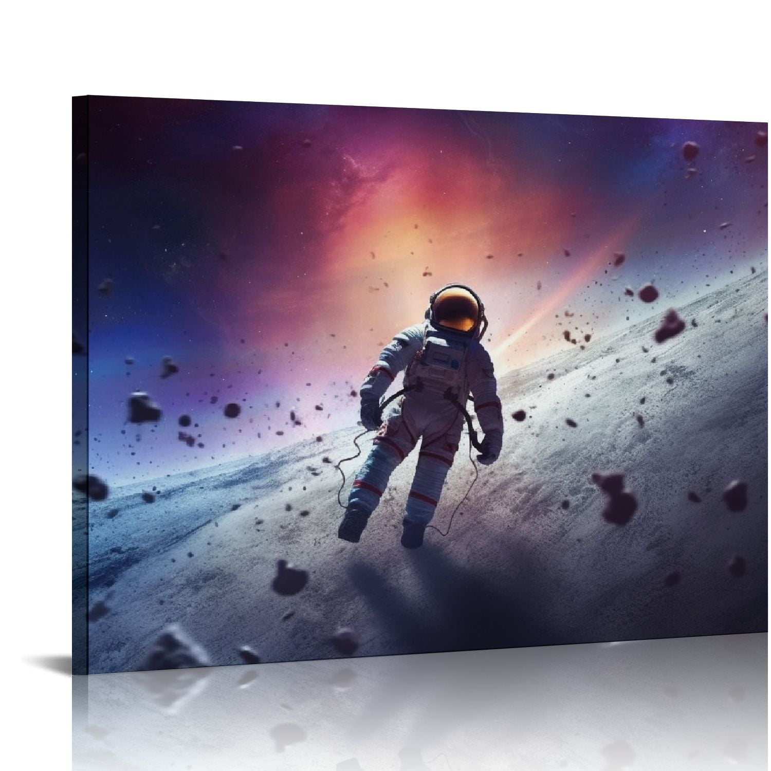 Nawypu Space Astronaut Canvas Wall Art, Outer Space Wall Decor for Kids ...