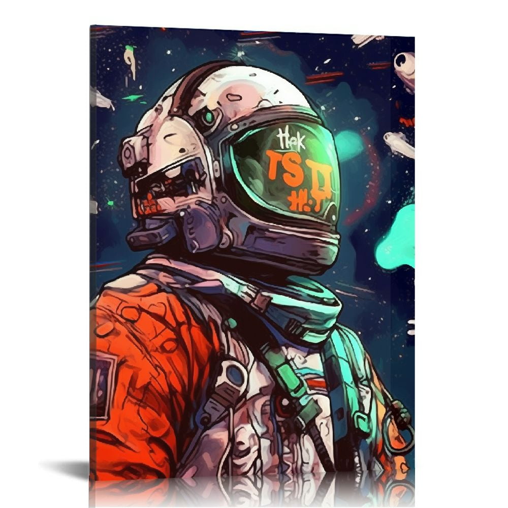 Nawypu Space Wall Art Astronaut Pictures Wall Decor Street Graffiti ...