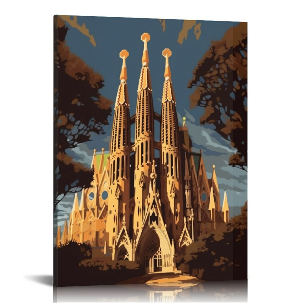 Nawypu Spain Barcelona Sagrada Familia Vintage Travel Posters from ...